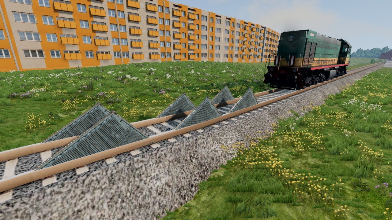 BeamNG.Drive - Train Vs Speed Bumps Crashes | Ep - 057 | BeamNG High ...