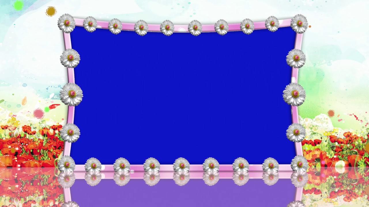 blue green chroma flower screen animation - YouTube