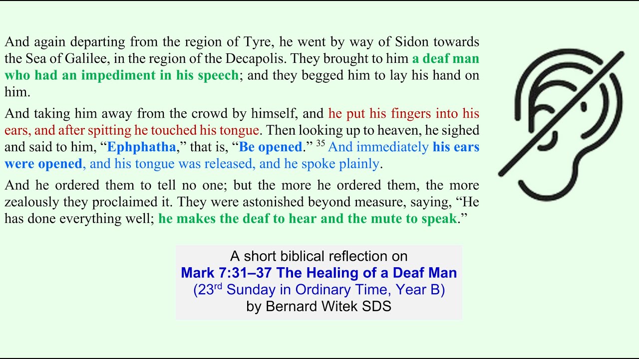 Mark 7:31–37 The Healing of a Deaf Man - YouTube
