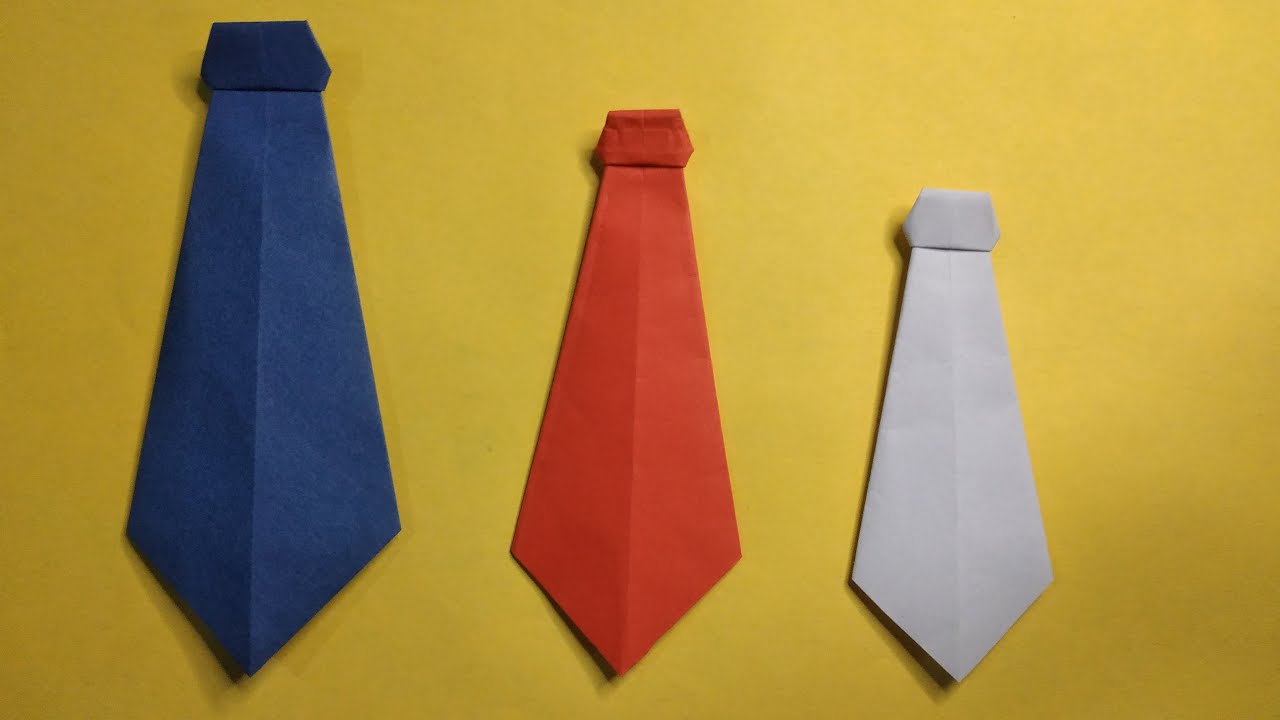 How to make a paper neck tie | origami neck tie| origami paper tie ...