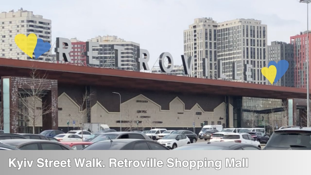 Ukraine Kyiv Street View Retroville Shopping Mall. Kyiv city walk ...