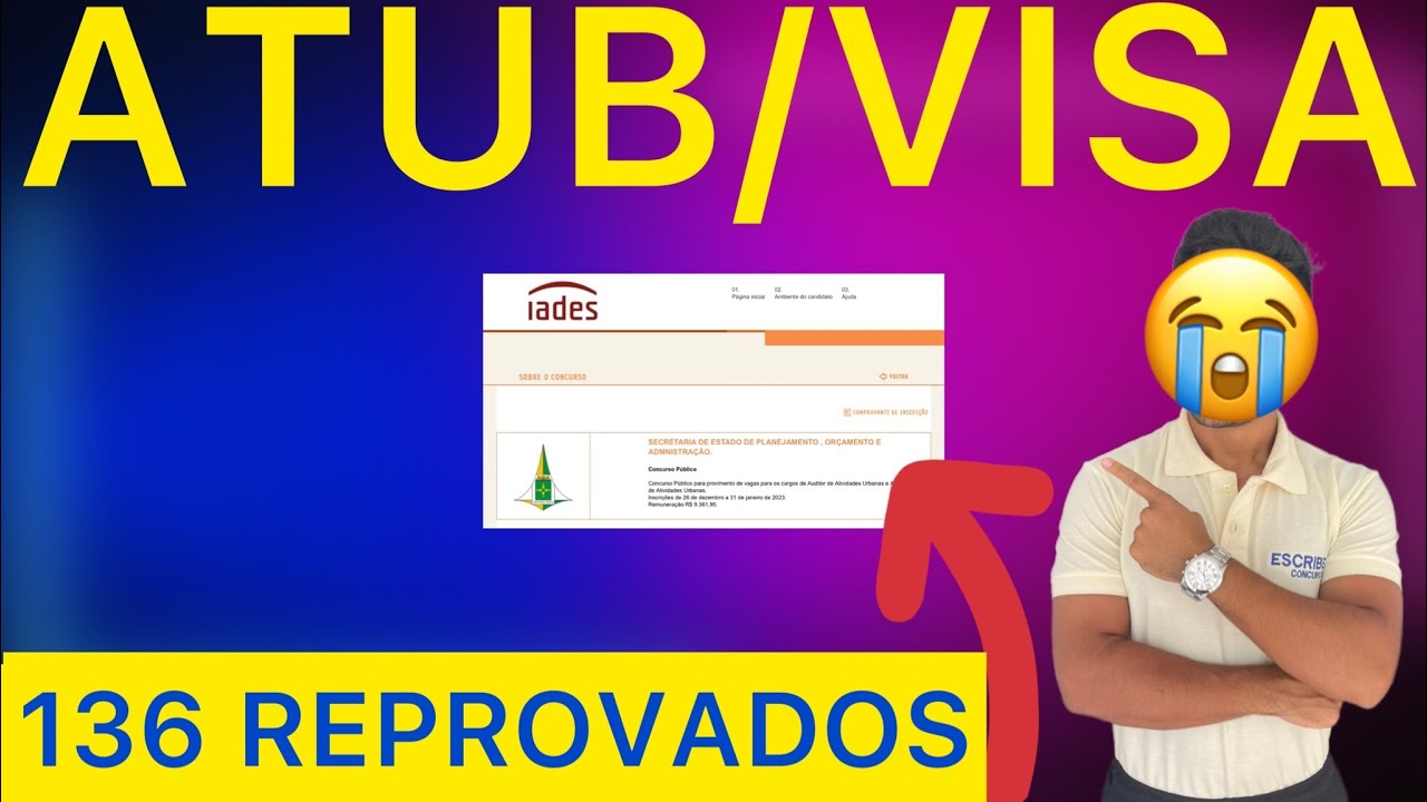 Concurso ATUB/VISA: 136 reprovados na redação discursiva para Auditor ...