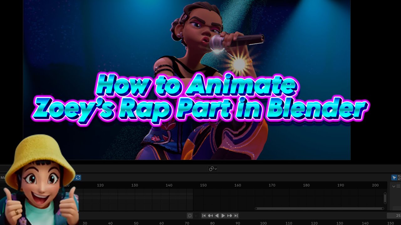 How to animate Zoey's rap part in Blender - YouTube