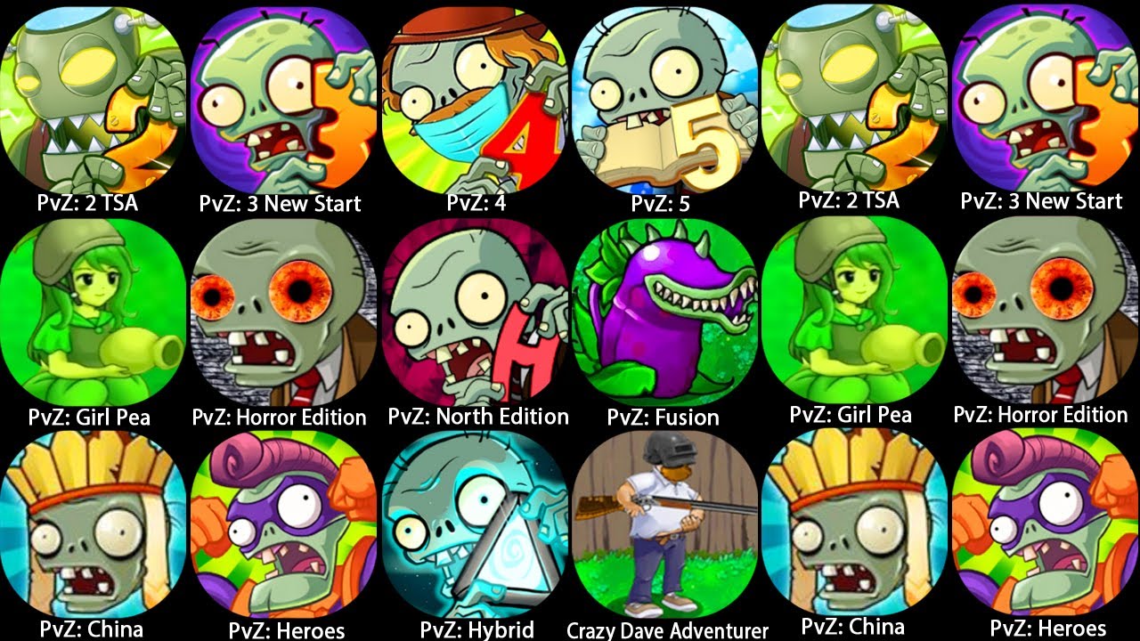 Plants vs Zombies: Heroes,PvZ: 2 TSA,PvZ: 3 New Start,PvZ: Horror ...