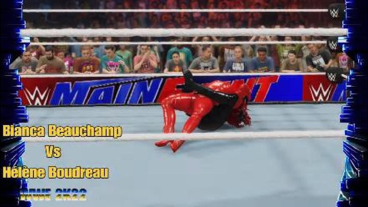WWE 2K22 Bianca Beauchamp Vs Hélène Boudreau - PVC Catsuit Match - YouTube