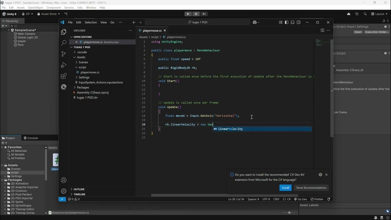 (Polimedia) Unity - Player Movement - YouTube