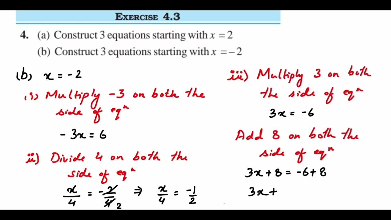 4Q Ex 4.3 Simple Equation-Class 7 Maths NCERT.Construct 3 equation ...