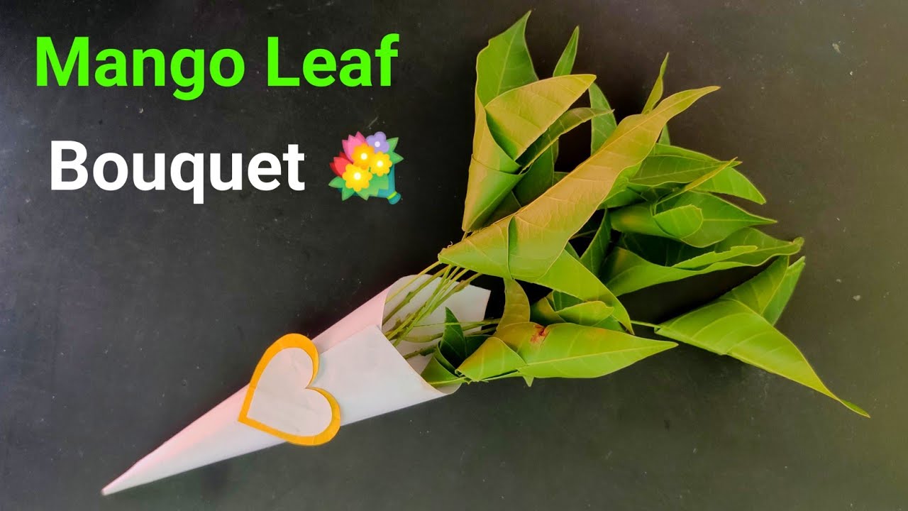 Bouquet making | Making bouquet with mango leaf | Bouquet making with ...