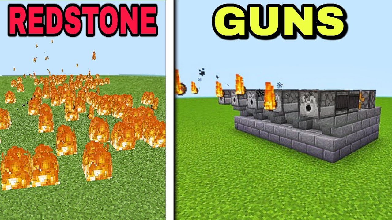 Epic 2 Redstone Gun Build-up Minecraft Hacks - YouTube