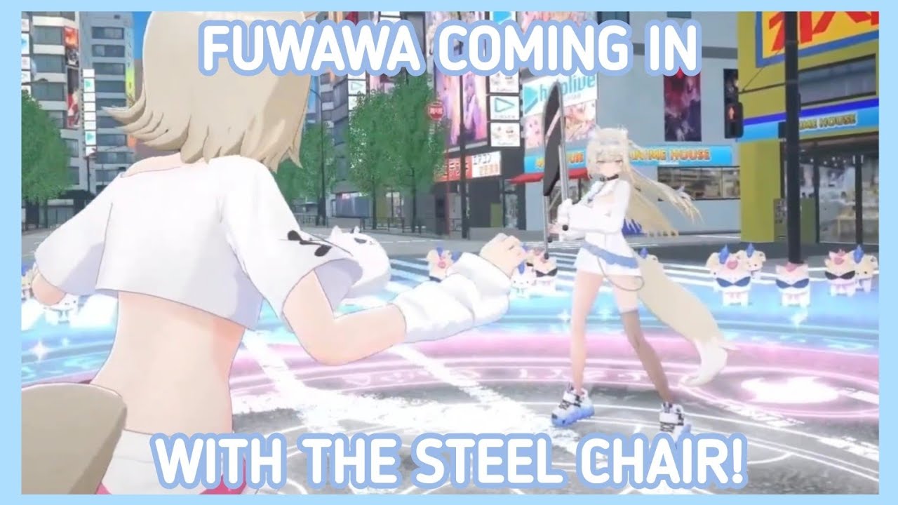 Fuwawa Coming In With The Steel Chair! 【FUWAMOCO 3D DEBUT】 - YouTube