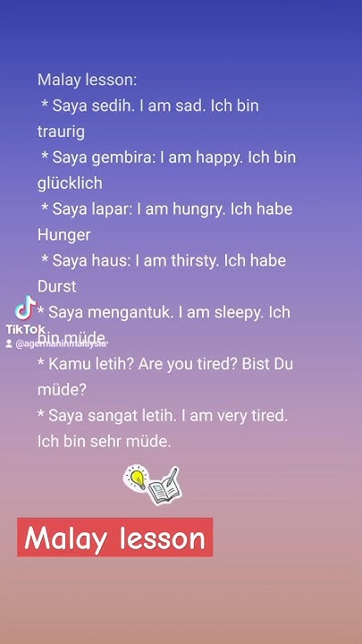 Malay language lesson! - YouTube