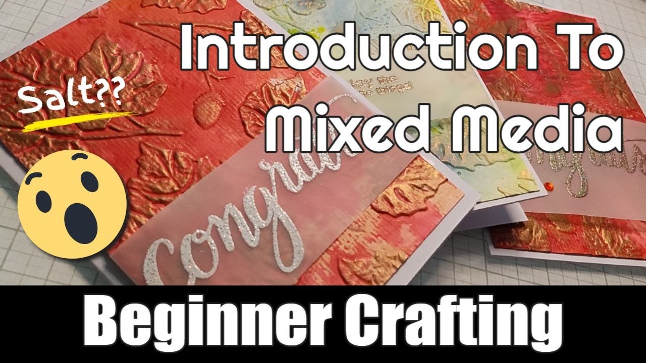 Mixed media projects using ink, acrylic paint, salt and Luster wax ...