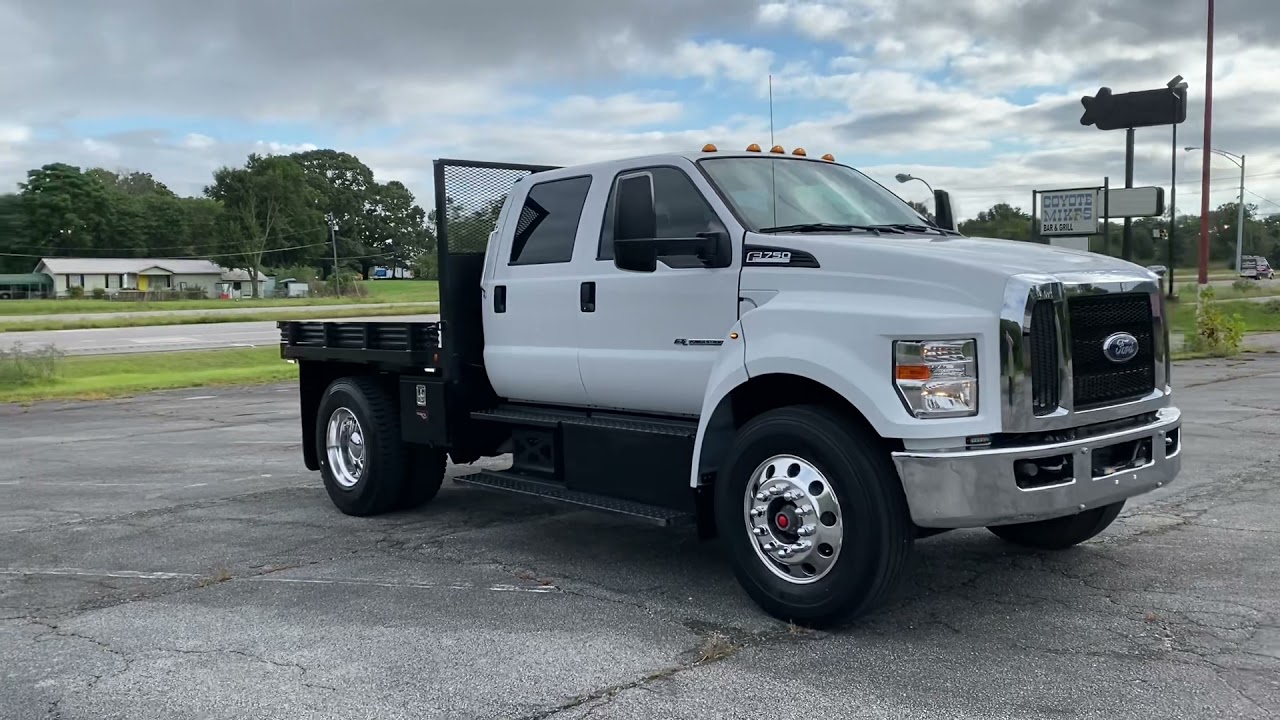 2016 FORD F750 6.7 POWERSTROKE DIESEL FLATBED HAULER CREW CAB FOR SALE ...