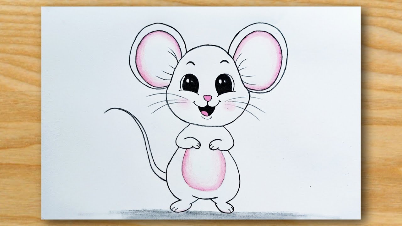 VERY EASY || How To Draw a Cute Mouse || Easy Mouse Drawing step-by ...