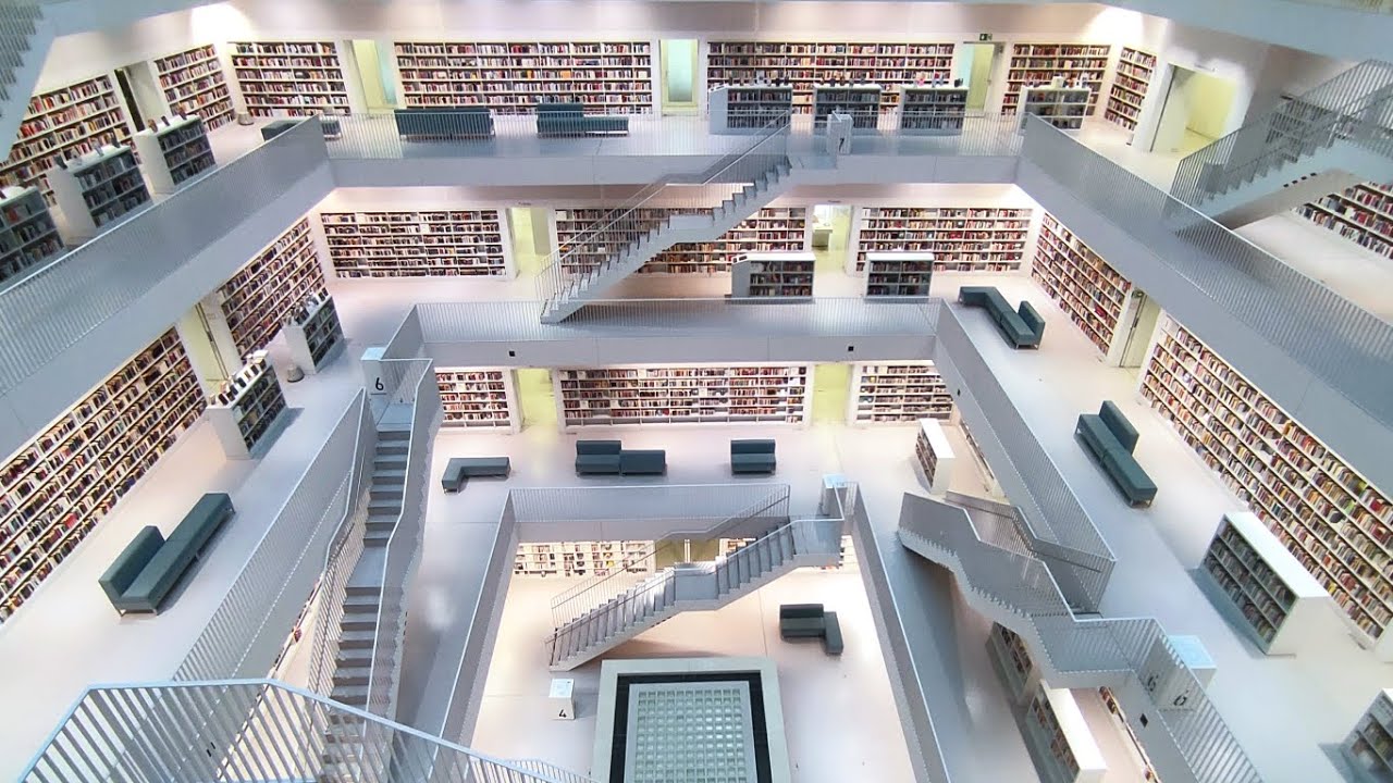 Stadtbibliothek Stuttgart | Beautiful City Library | Germany - YouTube