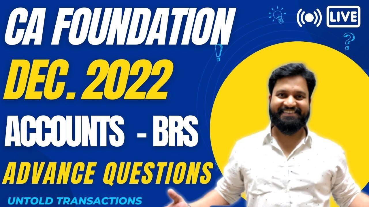 CA Foundation Dec 2022 BRS Advance Level I CTC Classes - YouTube