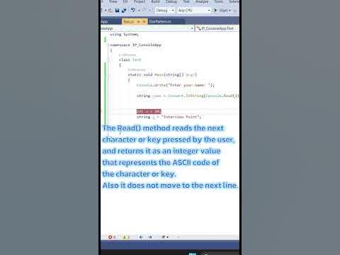 Difference between Read() and ReadLine() in C# | Interview Point # ...