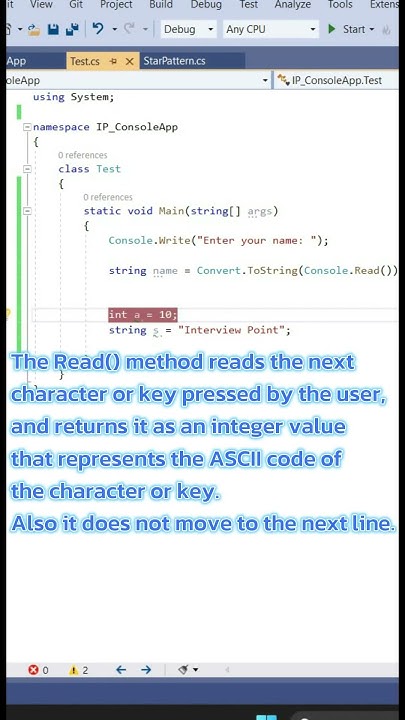Difference between Read() and ReadLine() in C# | Interview Point # ...