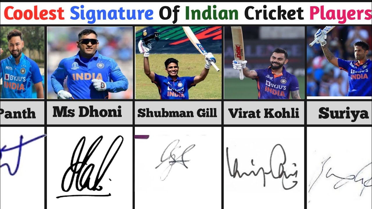 Coolest Signature Of Indian Cricket Players। Famous Cricket Players and ...