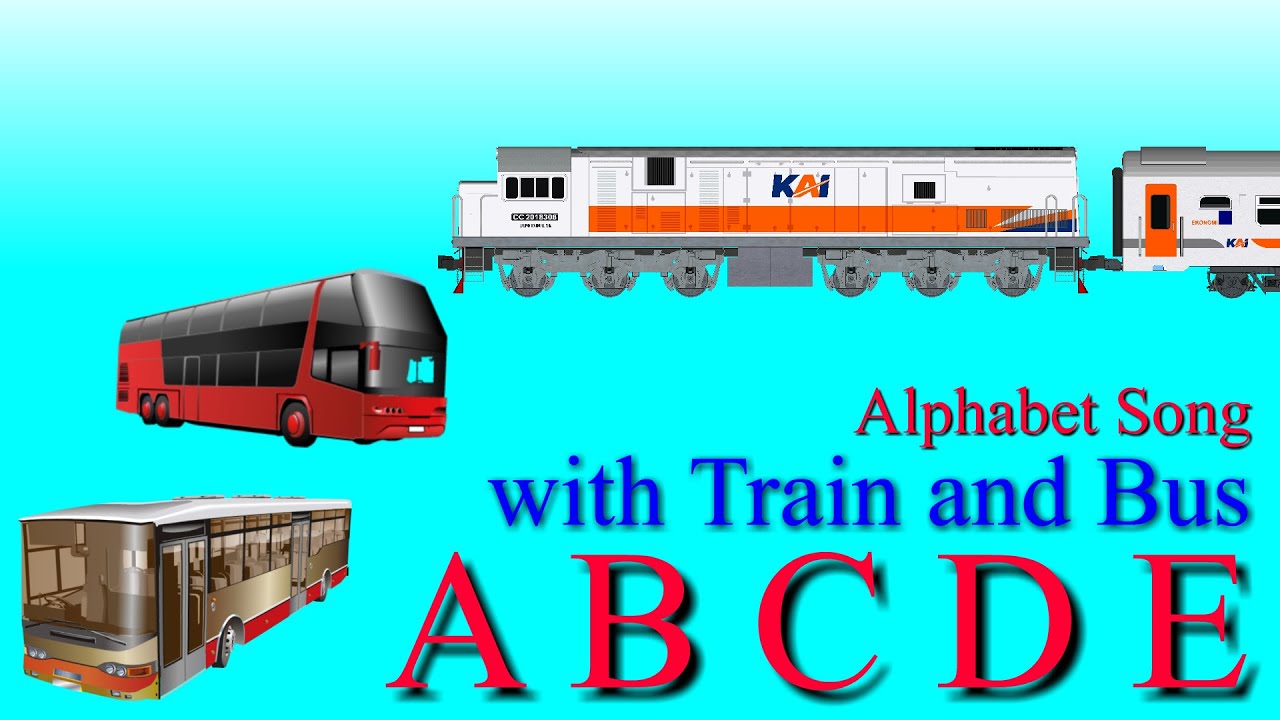 Let Sing Together : The Alphabet Song with Funny Trains and Bus. ABCDEFG - YouTube