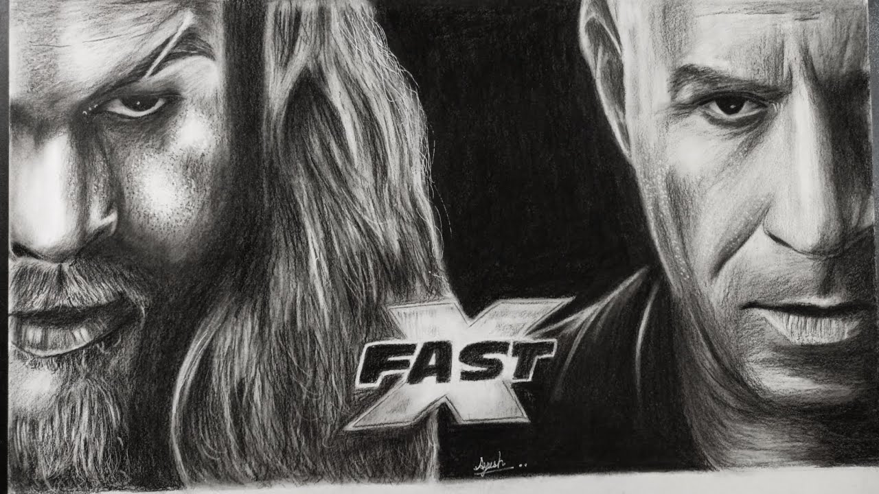 Fast X poster | Vin Diesel and Jason Momoa | Potrait Drawing Timelapse ...