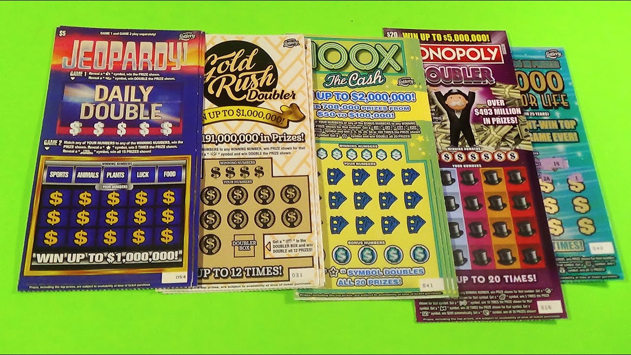 SAT. BIG GAME 154: JEOPARDY GOLD RUSH 100X MONOPOLY FL Lottery Tickets ...