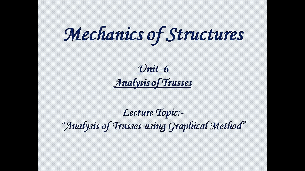MOS L-25 Unit- 6, Lecture Topic- Analysis of Trusses using Graphical ...