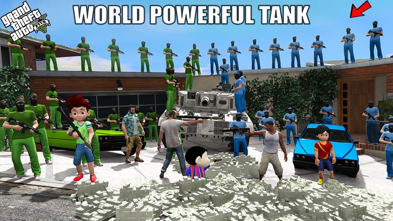 GTA 5 : Shinchan Green Gang vs Franklin Blue Gang Fights For World's ...