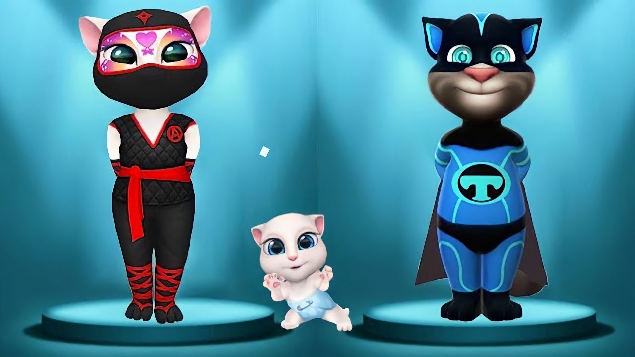 Super Hero Tom vs Ninja Angela | My Talking Tom 2 and My Talking Angela ...