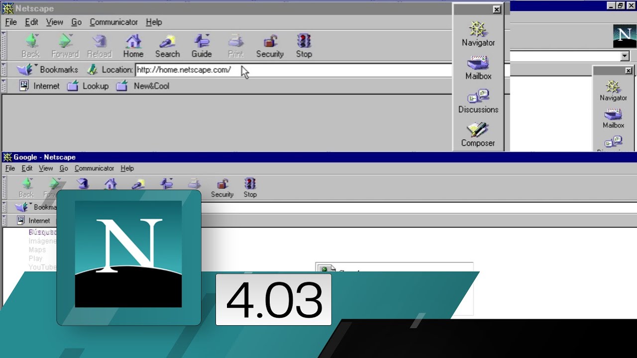 Navegando con Netscape Navigator 4.03 en 2025 - YouTube
