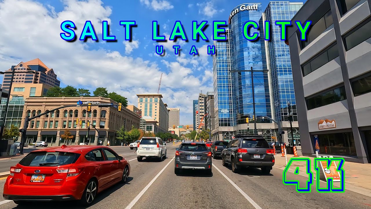 Salt Lake City Drive on a Great Sunny Day Part 1/4, Utah USA 4K - UHD ...