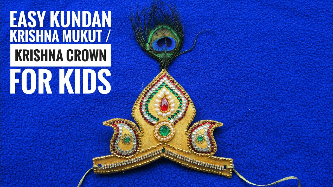 Easy Krishna mukut /crown for kids || Krishna janmashtami dress up ...