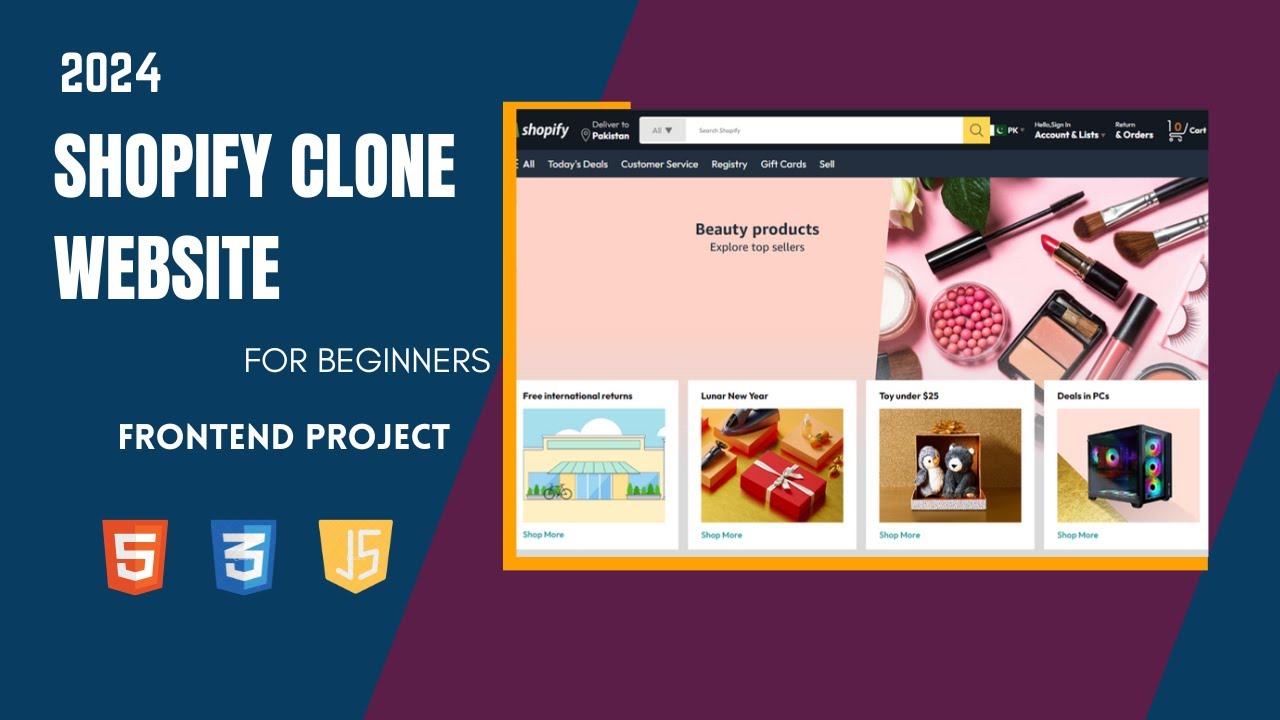 Create Shopify Clone Using HTML, CSS and JavaScript | Frontend Project ...