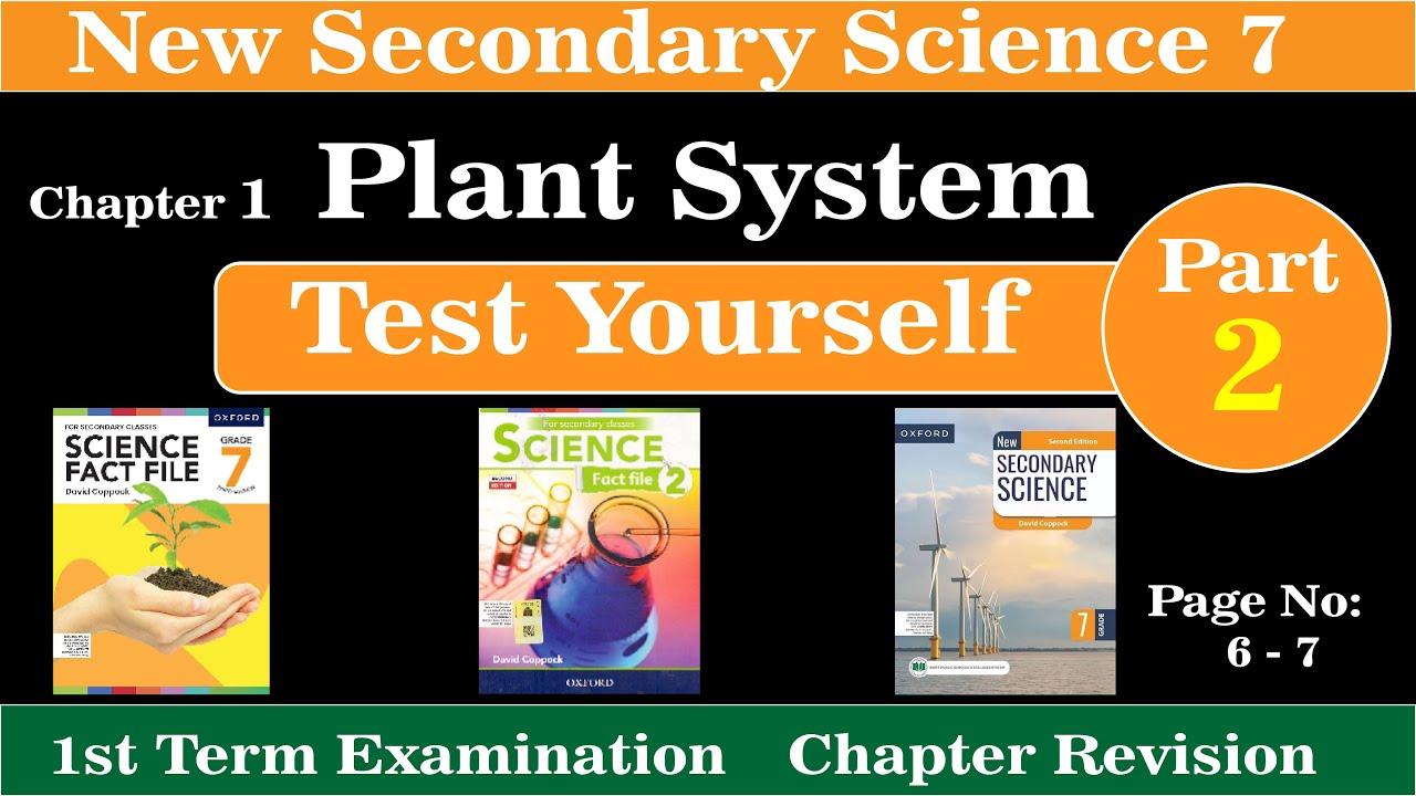 Plant system | Test Yourself Part 2 | Chapter Revision 1 | Class 7 ...