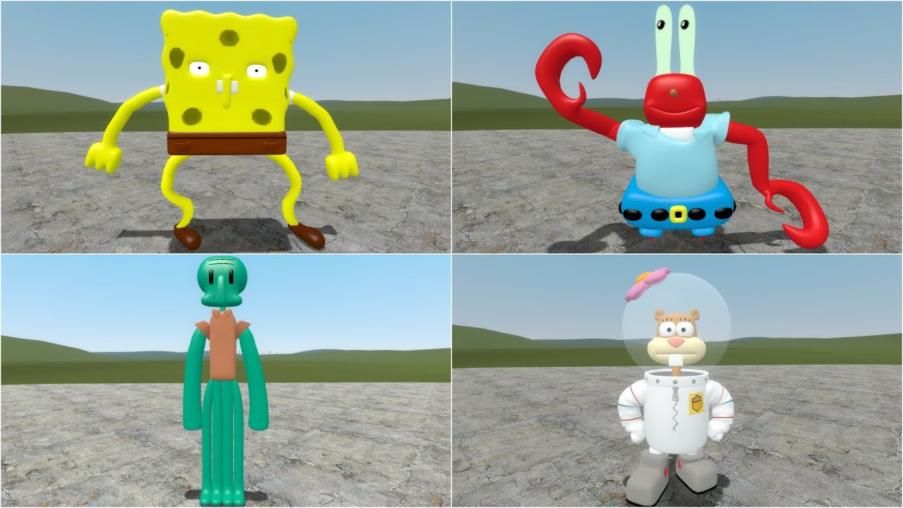 PLAYING AS CURSED SPONGEBOB MEMES VS 3D SANIC CLONES in Garry's Mod ...