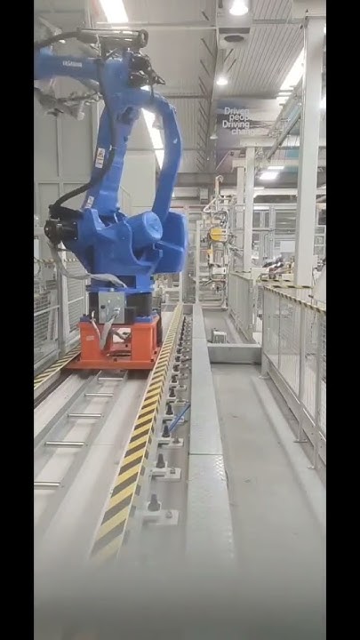 Yaskawa robot equipped with linear rail. - YouTube