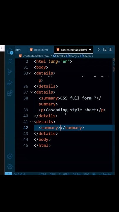 Master the HTML Details Tag | Create Collapsible Content Easily | learn html - YouTube