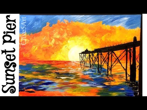 How to Paint a Sunset | Acrylic Painting for beginners, - YouTube
