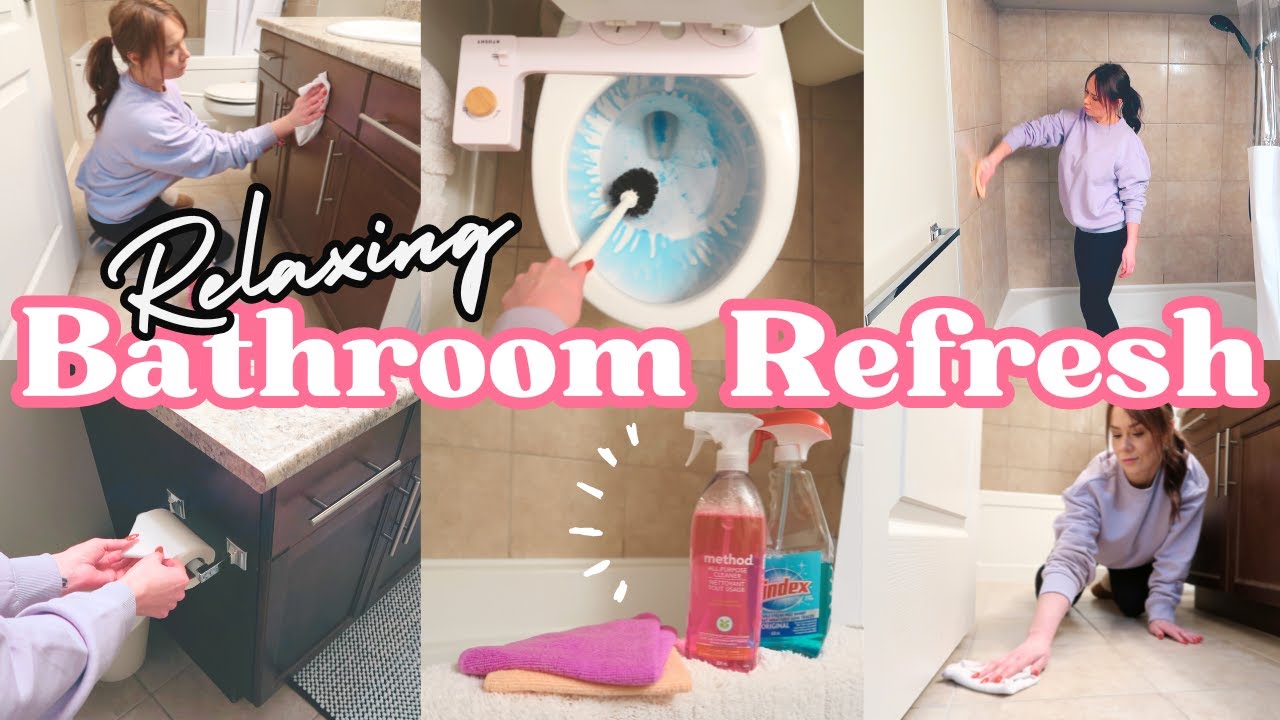 BATHROOM CLEAN WITH ME | RELAXING CLEANING - YouTube