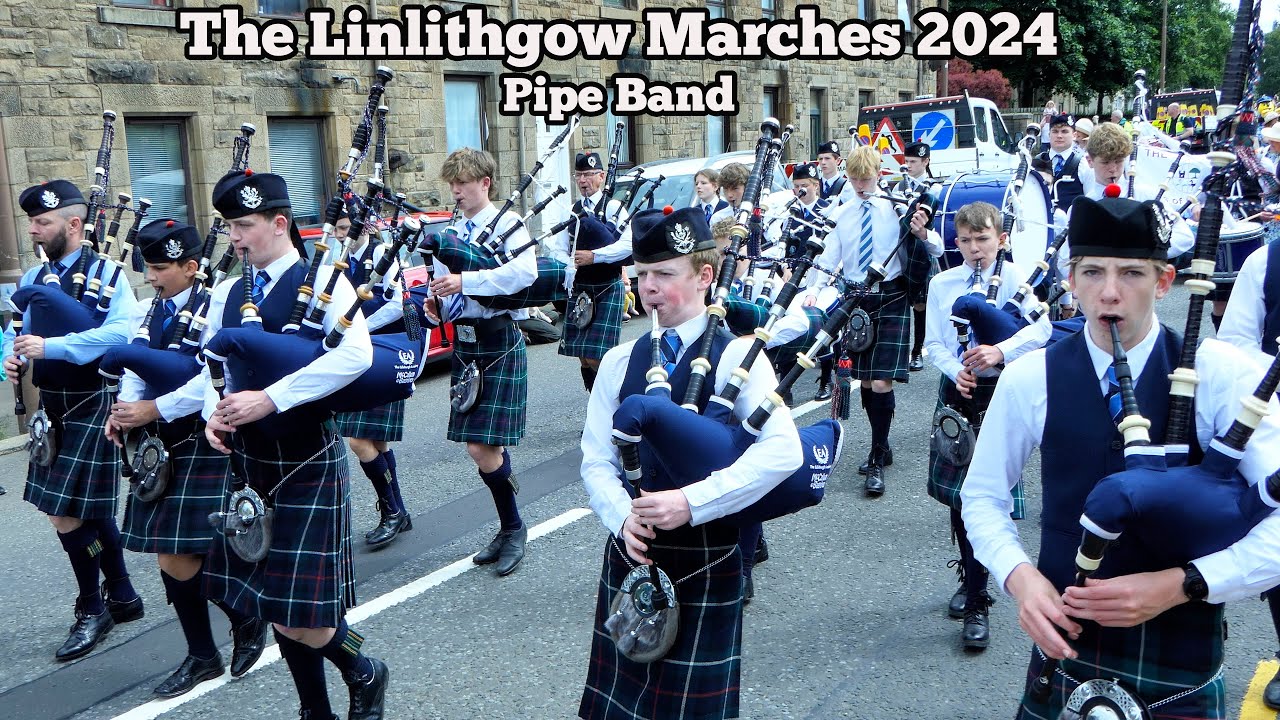 Pipe Band - "The Glendaruel Highlanders"- Linlithgow Marches 2024 - YouTube