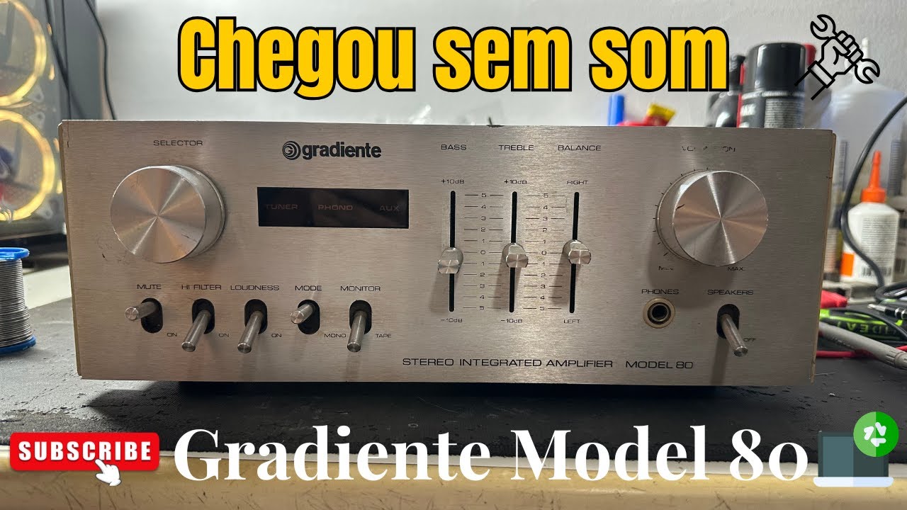Chegou sem som! Amplificador Gradiente Model 80 - YouTube