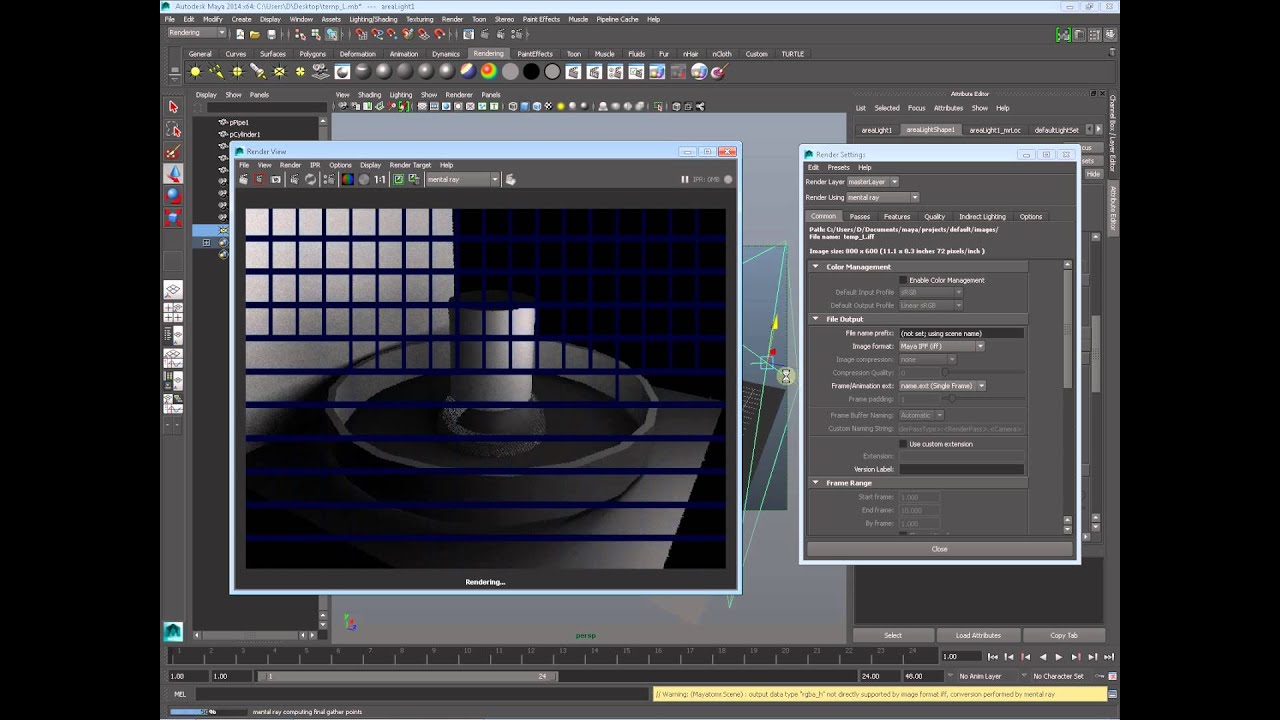 Maya - MentalRay, Area / IBL Lighting - YouTube