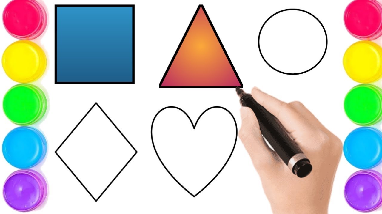 all shapes names | name of shapes | identify color | coloring - YouTube
