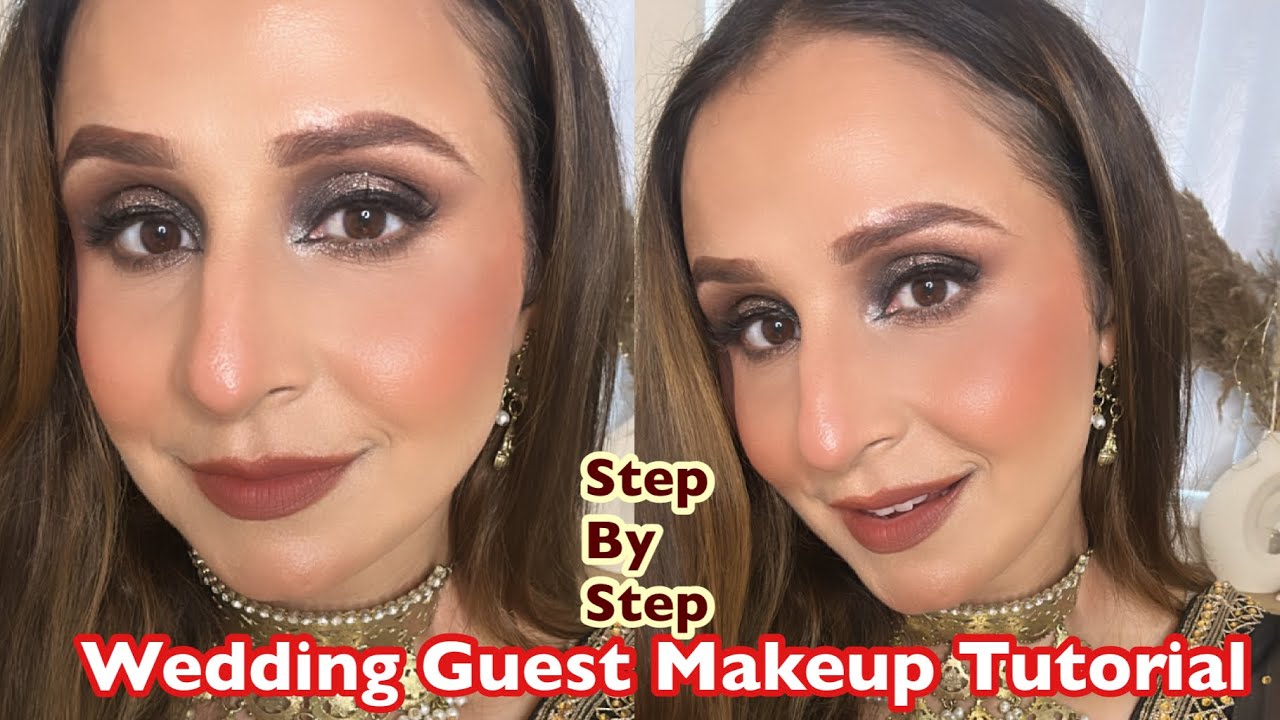 How to do Wedding Makeup Step By Step || Halo Glittery Eyes for ...