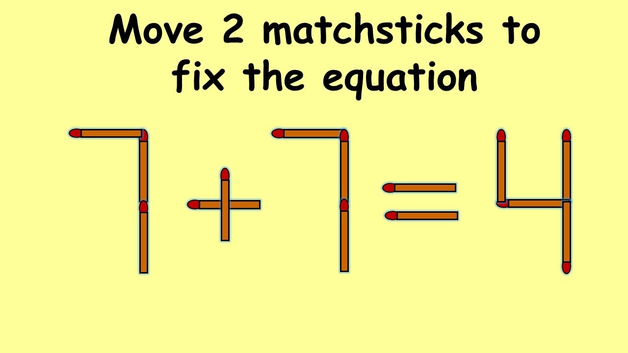 7 7 4 Very Tricky And hardest puzzle Match Stick puzzle 153 7-7-4-very-tricky-and-hardest-puzzle-match-stick-puzzle-153