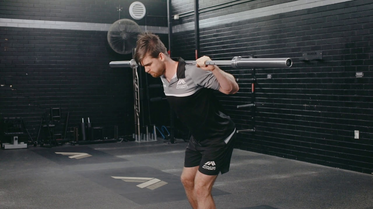 Barbell B Stance Good Morning (Hamstring Strength) - YouTube