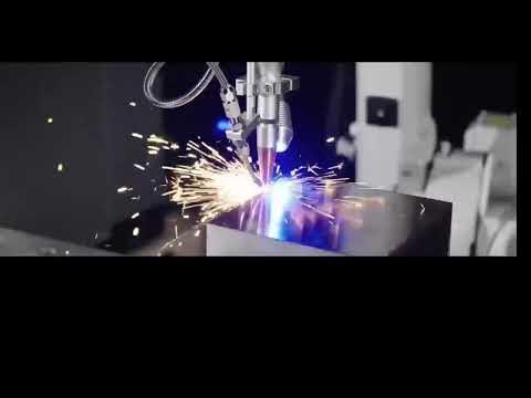 ABB robot automatic laser welder with wire feeder - YouTube