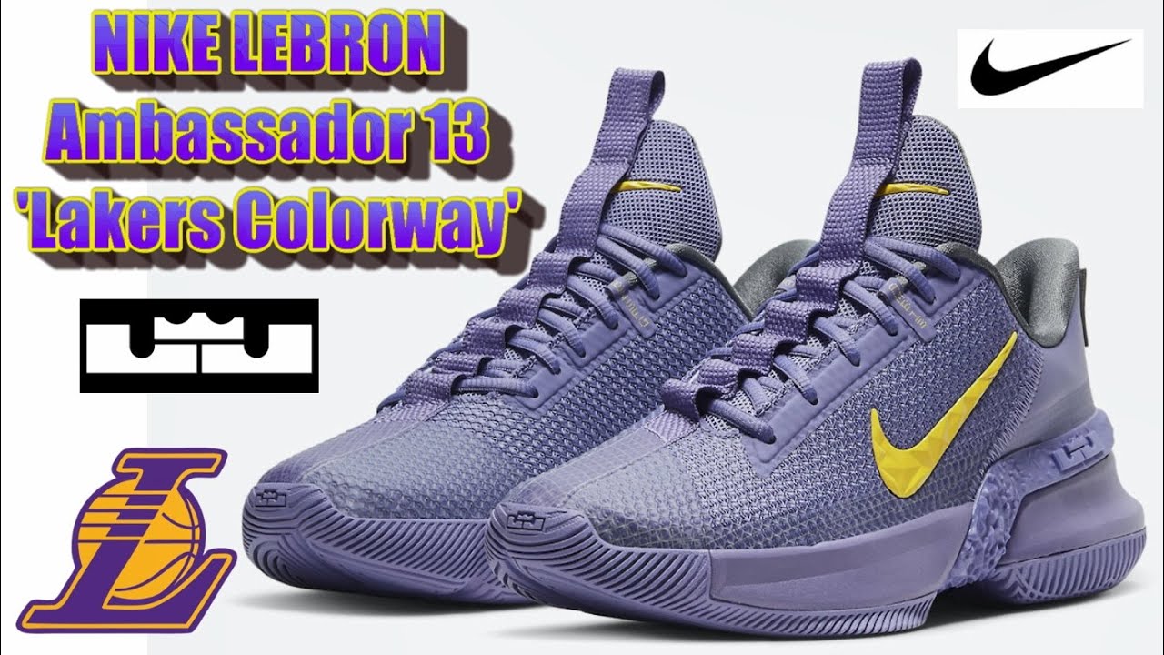 Nike LeBron Ambassador 13 'Laker Colorway' - DETAILED LOOK - YouTube