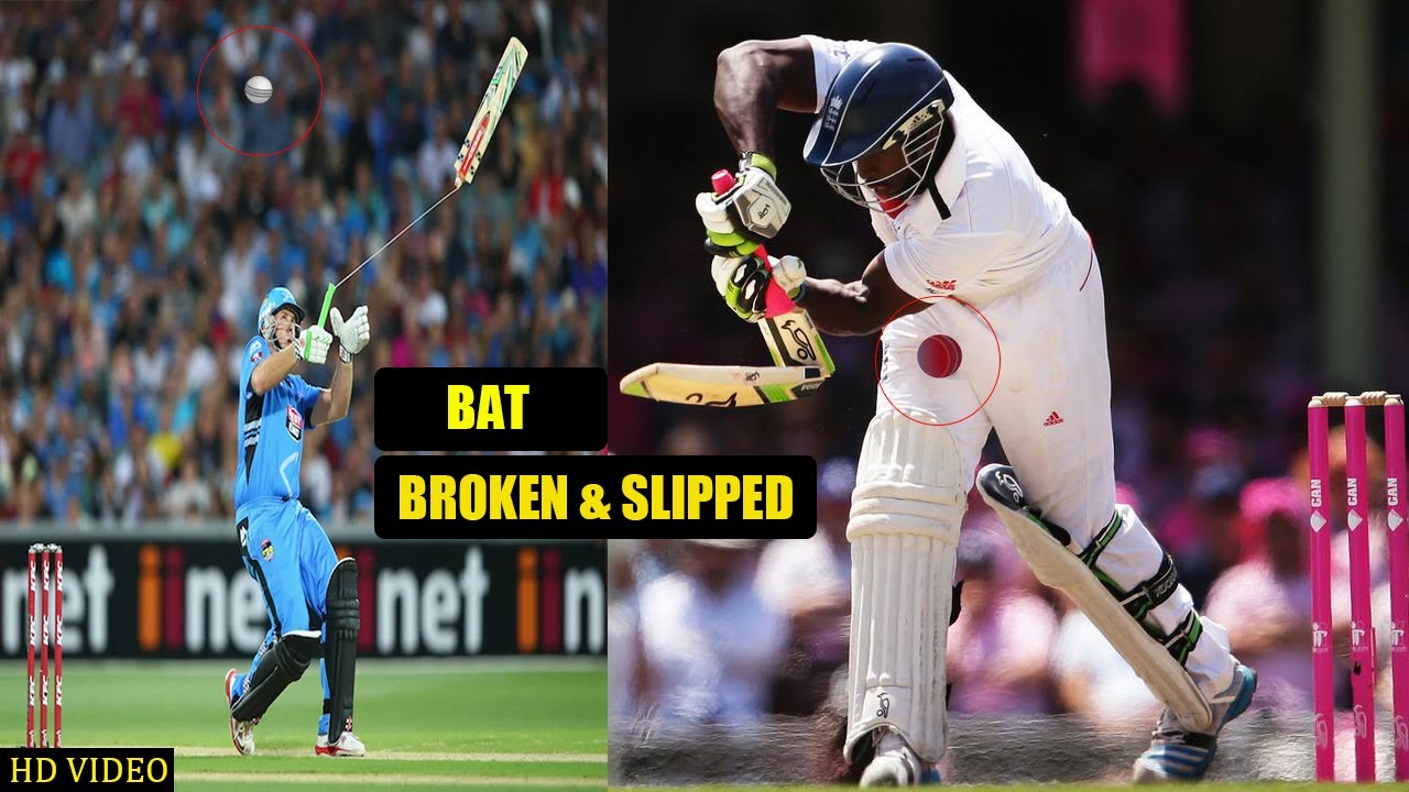 TOP 10 BAT BROKEN & SLIPPED Moments in CRICKET 🏏 - YouTube