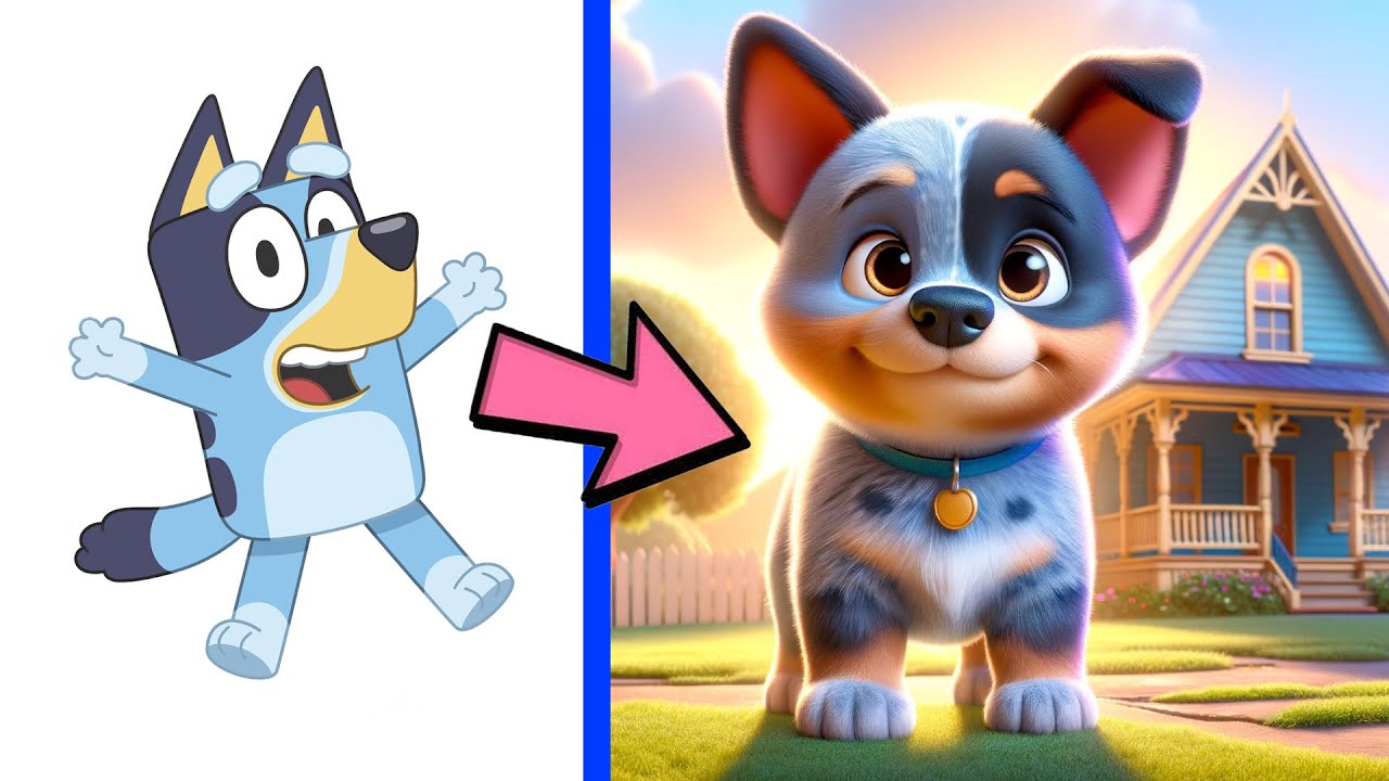 BLUEY as PIXAR Characters🐶 All Characters (Bluey Cartoon) 2024 - YouTube